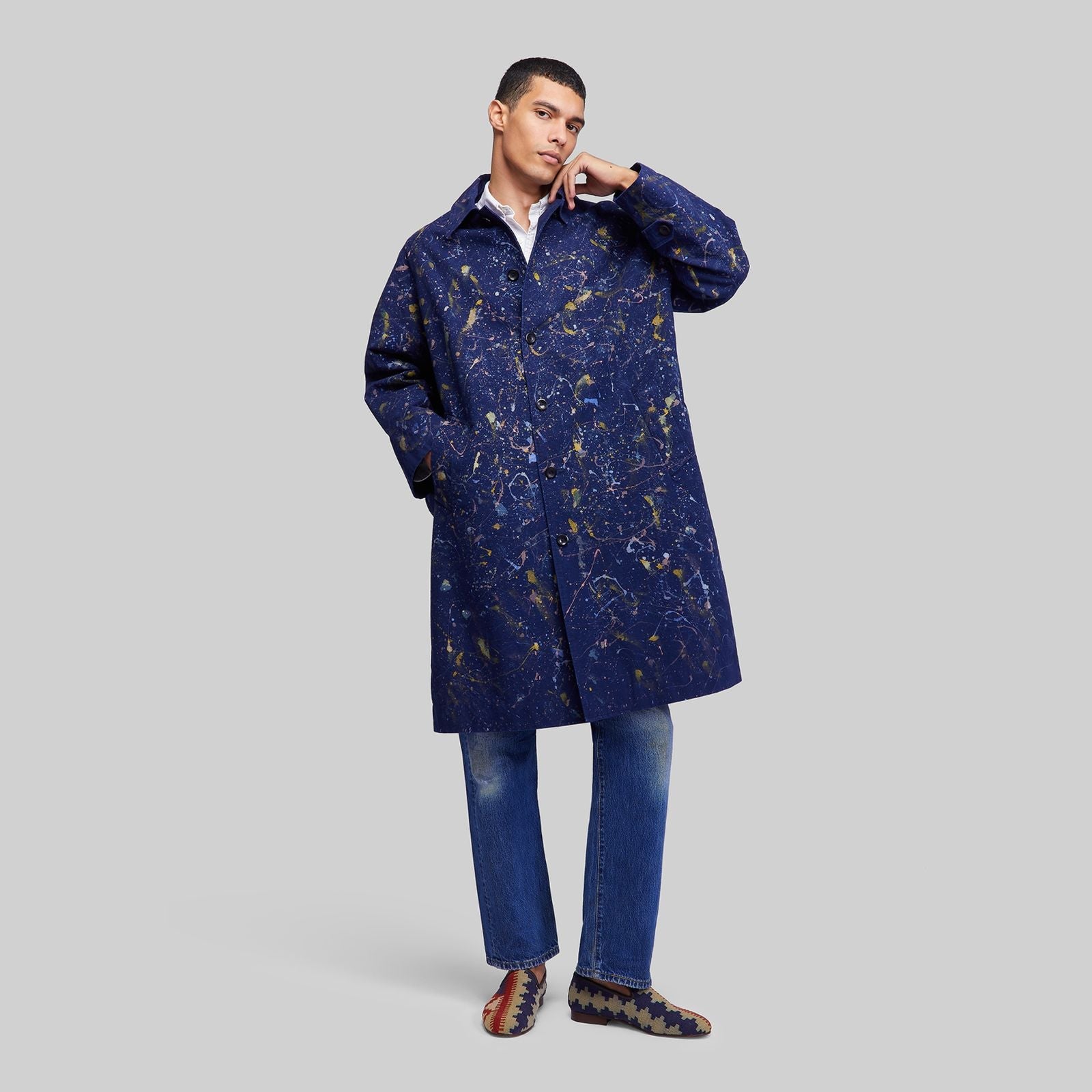 Navy Paint Splatter Coat – RES IPSA